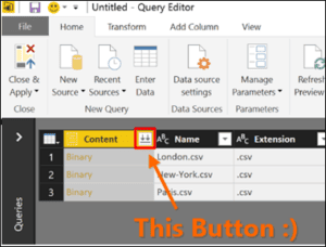 Import CSVs with Filenames from a Folder in Power BI
